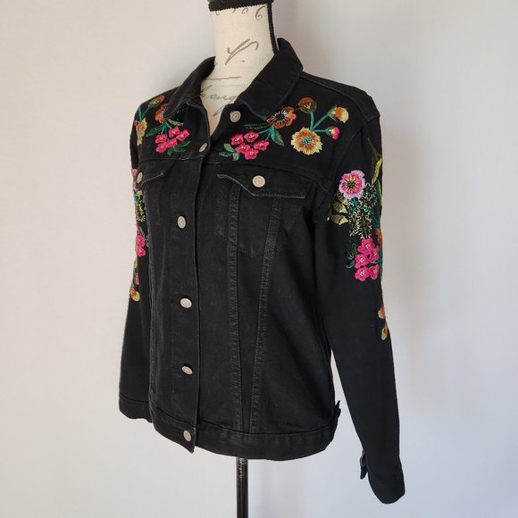 Gianni Bini | Jackets & Coats | Gianni Bini Floral Embroidered Jean ...